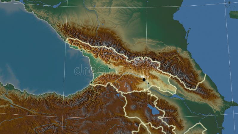 Georgia - Relief. Composition, Borders Stock Illustration ...