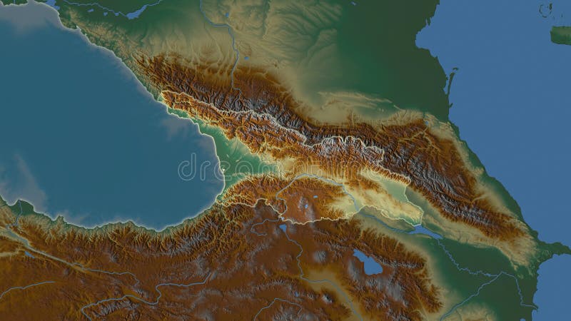 Georgia - Relief. Composition Stock Illustration - Illustration of ...