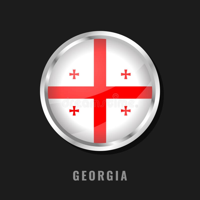 Georgia Round Framed National Flag. Circular Glossy Flag of Georgia ...