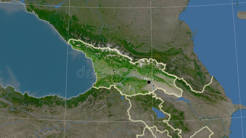 Georgia - Satellite. Composition, Borders Stock Illustration ...