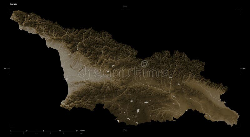 Georgia Shape on Black. Sepia Stock Illustration - Illustration of ...