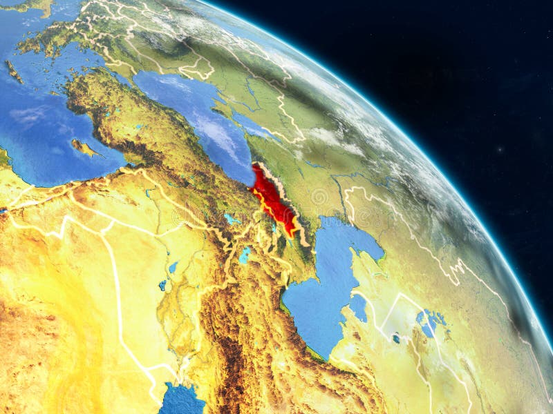 Georgia from space stock illustration. Illustration of international ...