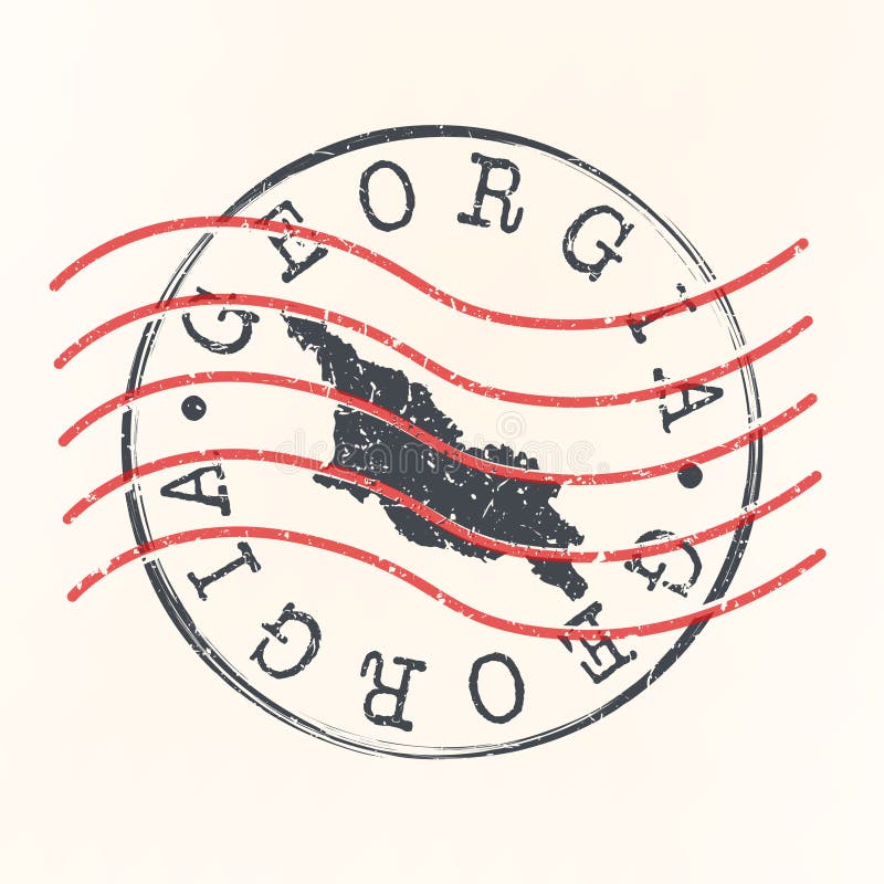 Georgia Stamp Postal Map Silhouette Seal Passport Round Design Vector Icon Design Retro