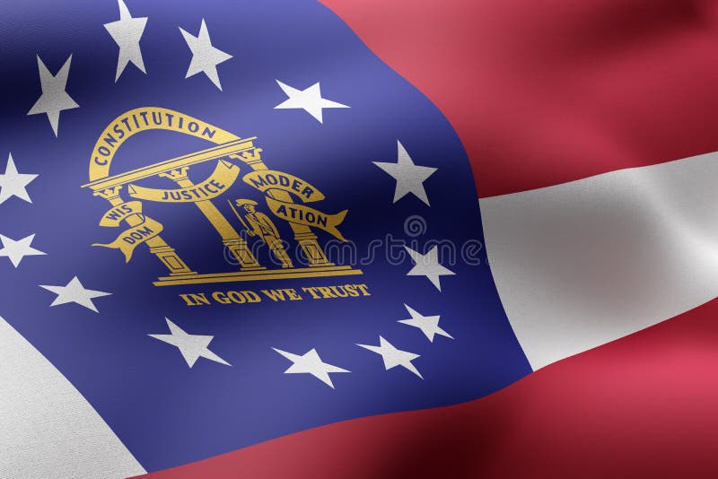 Georgia State flag stock illustration. Illustration of symbolic - 199012431