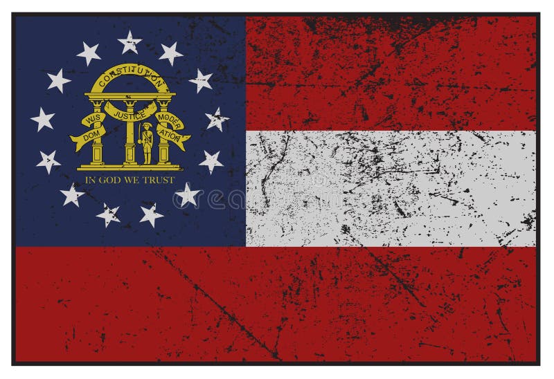 Georgia State Flag Grunged stock illustration. Illustration of grunged ...