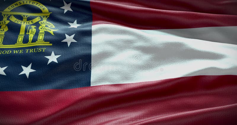 Georgia State Flag Waving Background. 4K Backdrop Stock Video - Video ...