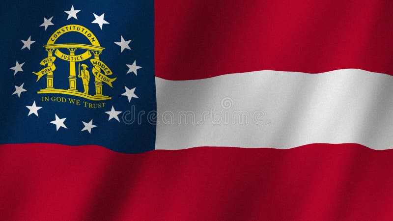 Georgia State Flag Waving in the Wind, Flag of Georgia State Images ...