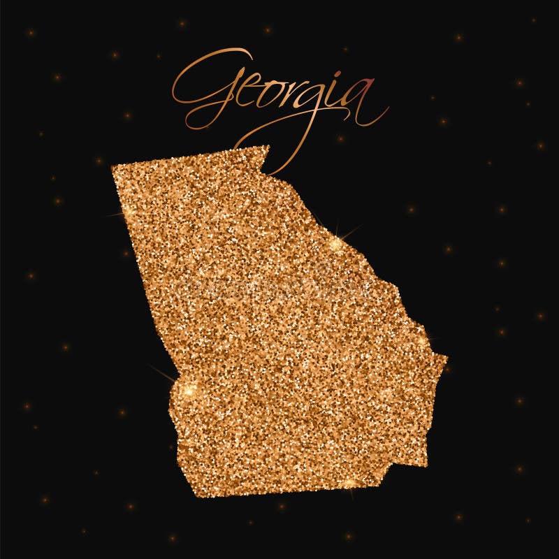 Georgia State Map Filled with Golden Glitter. Stock Vector ...