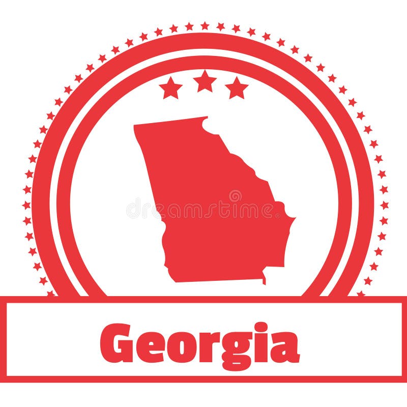 Georgia State Map Label. Vector Illustration Decorative Design Stock ...