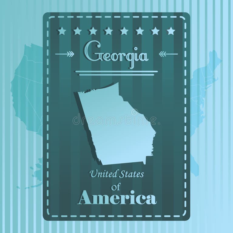Georgia State Map Label. Vector Illustration Decorative Design Stock ...