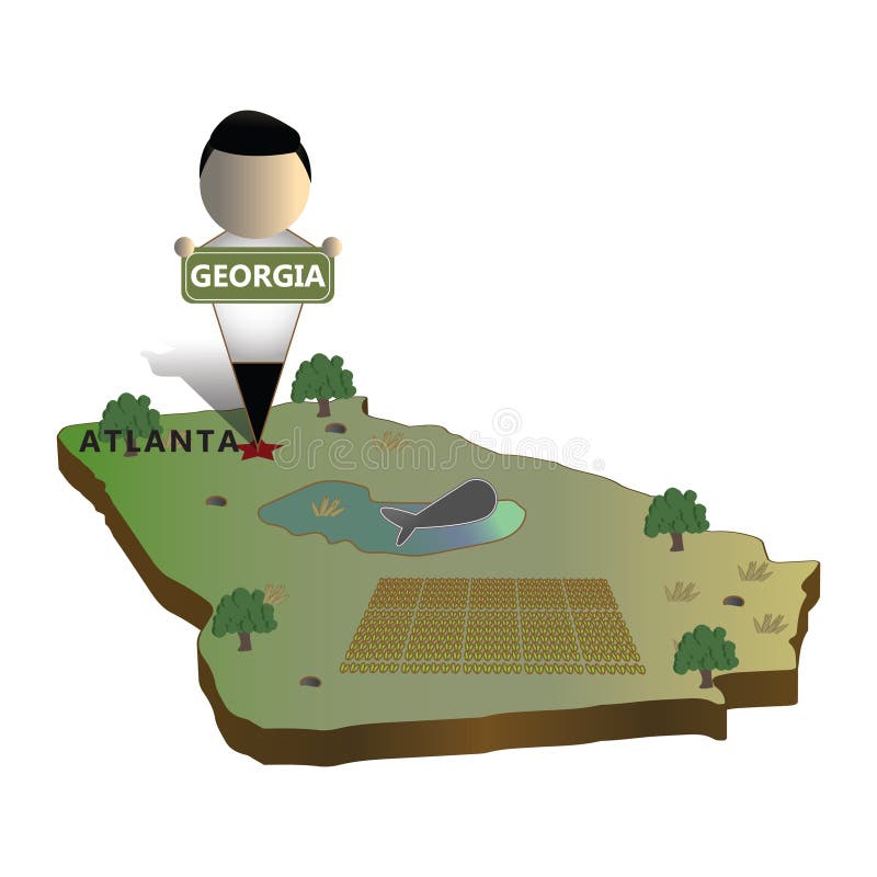 Georgia State Map. Vector Illustration Decorative Background Design ...