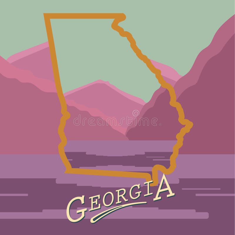 Georgia State Map. Vector Illustration Decorative Design Stock Vector ...