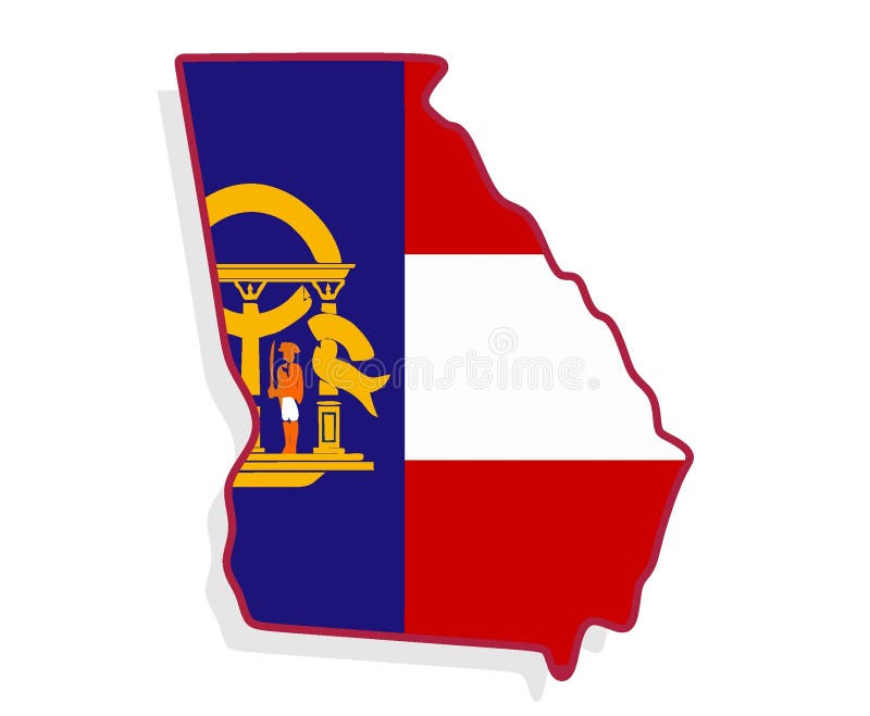 Georgia State Map with White Background Stock Vector - Illustration of ...