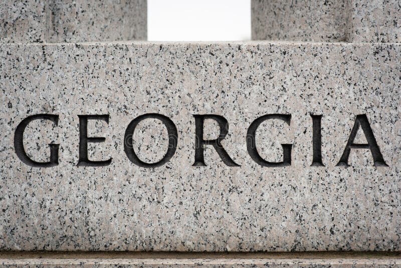 "Georgia" State Name Engraving Stock Image - Image of architecture ...