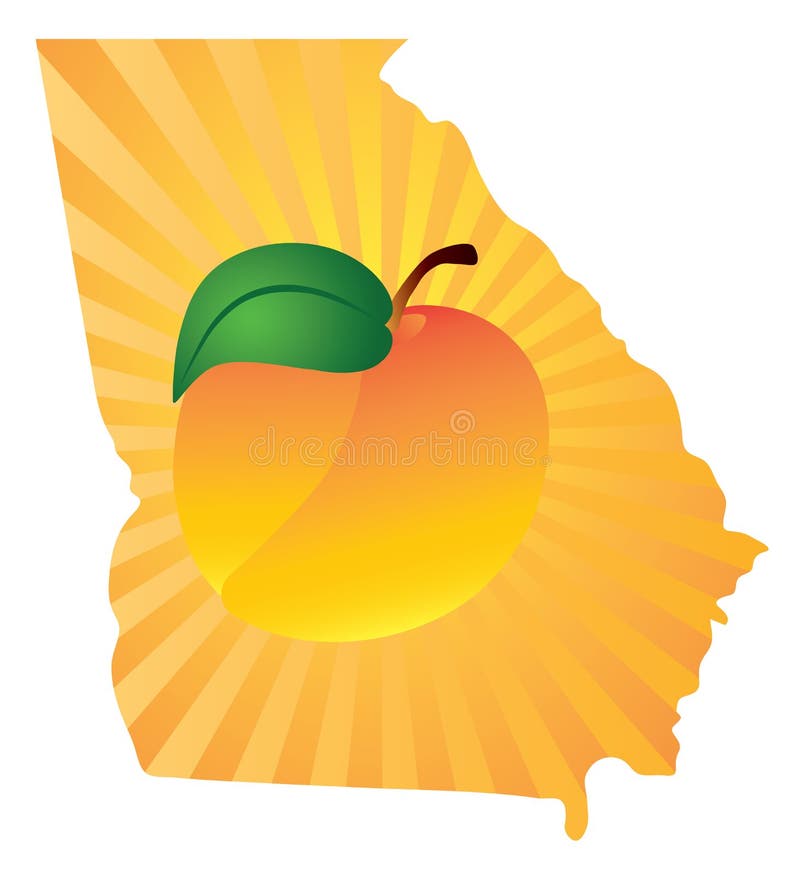 Georgia State with Peach Color Vector Illustration Stock Vector ... Georgia State with Peach Color Vector Illustration Stock Vector ...