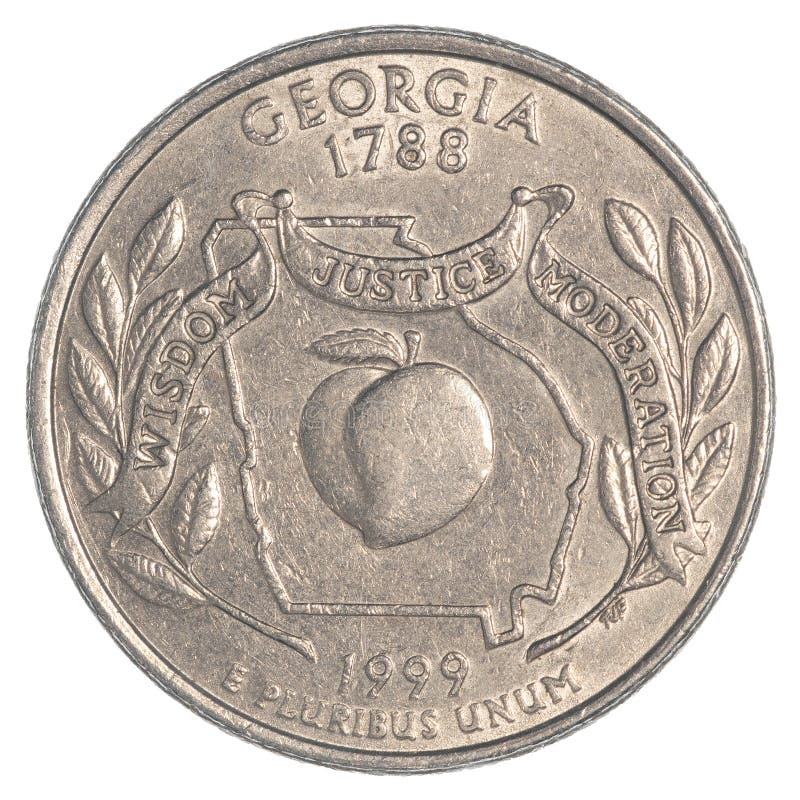 State Quarter 25 Cents - 1/4 Dollar USA Stock Image - Image of dollar ...