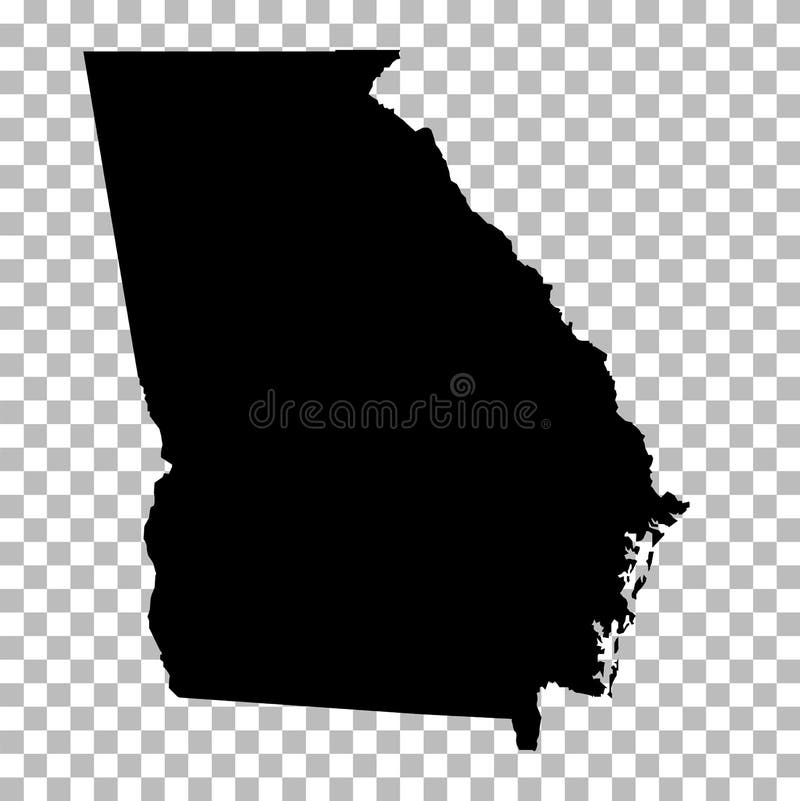 Georgia State on Transparent Background. Georgia Map Sign. Flat Style ...