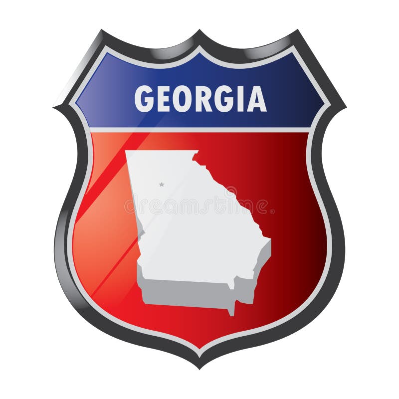 Georgia State on the Map of Usa. Vector Illustration Decorative Design ...