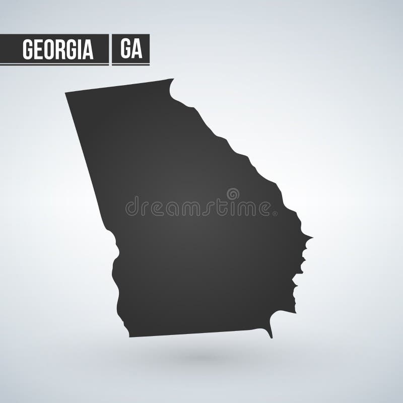 Georgia State Vector Map Silhouette Isolated on White Background. Stock ...