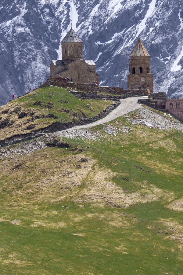 Georgia, Stepantsminda-Sameba. Ancient Gergeti Trinity Church Hi Stock ...