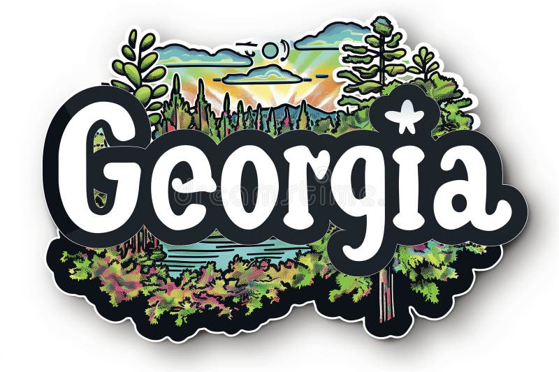 Georgia Sticker stock photo. Image of graphic, georgia - 314889628