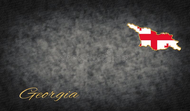 Georgia Symbols, Map of Georgia Stock Image - Image of mountains ...