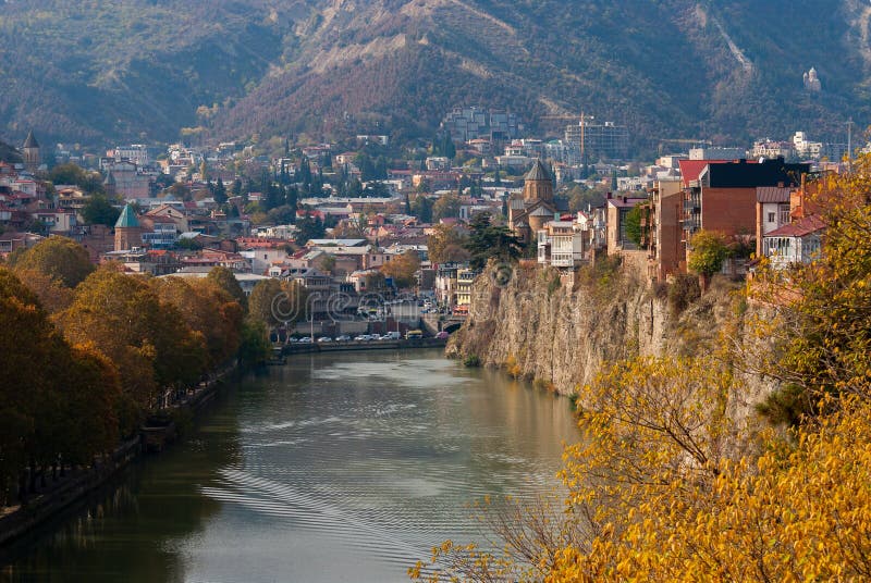 Georgia, Tbilisi - November 17, 2020: Panoramic View of the Old Town of ...