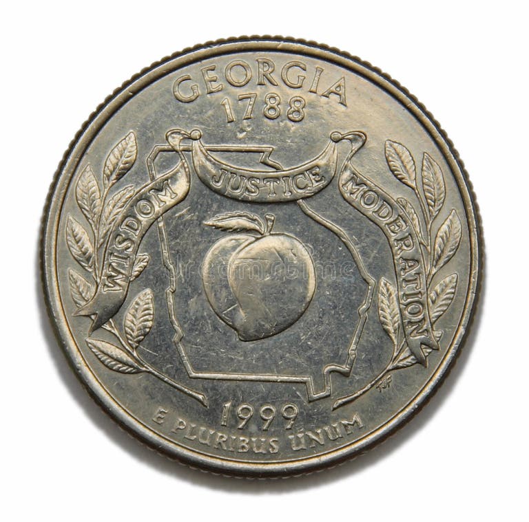 Georgia US quarter dollar stock photo. Image of coin, white - 4859944