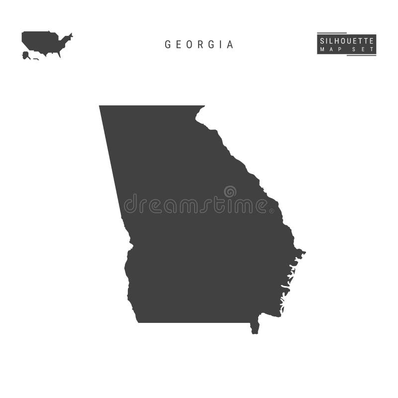 Georgia US State Vector Map Isolated on White Background. High-Detailed ...