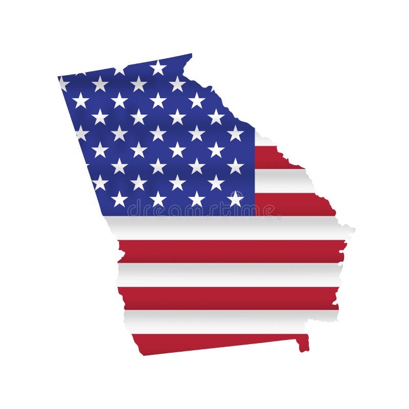 Georgia US State Flag Map Vector Isolated Stock Vector - Illustration ...