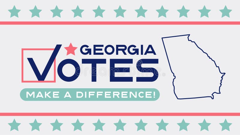 Georgia Votes Banner Template Stock Illustration - Illustration of ...