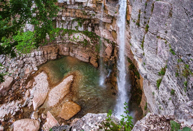 Georgia.Waterfall.Water Falling from a Sheer Cliff Stock Photo - Image ...