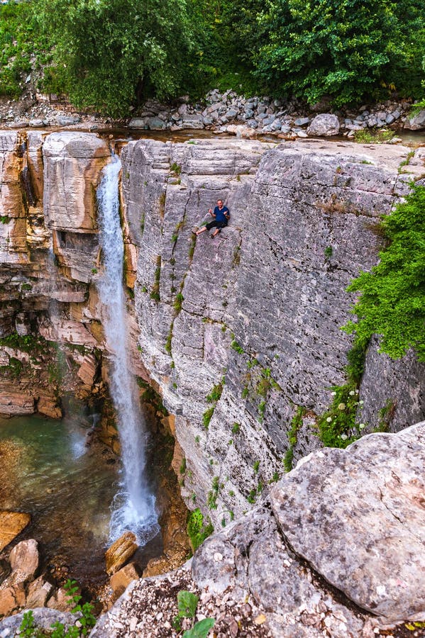 Georgia.Waterfall.Water Falling from a Sheer Cliff Stock Image - Image ...