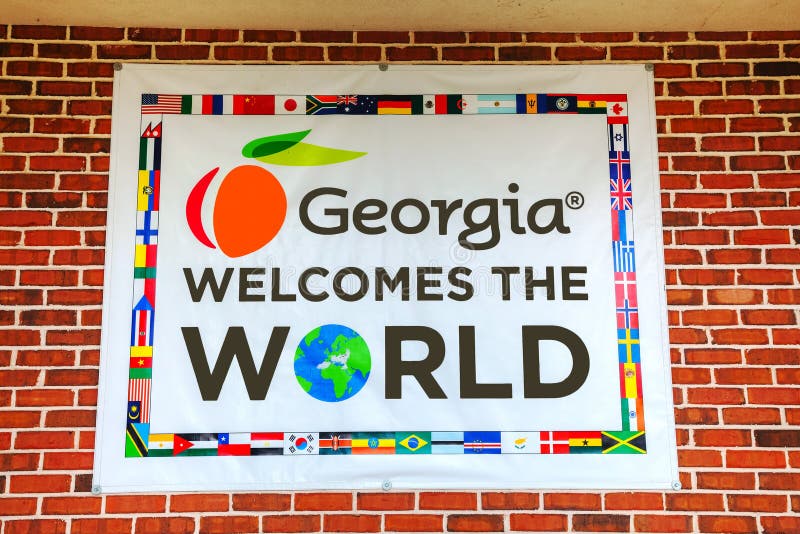 Georgia Welomes the World Sign Stock Photo - Image of america, text ...