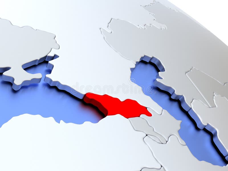 Georgia on world map stock illustration. Illustration of diplomacy ...