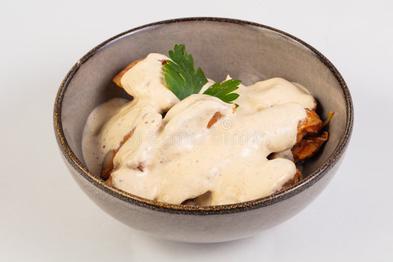 Georgian cuisine chkmeruli stock image. Image of cream - 129523291