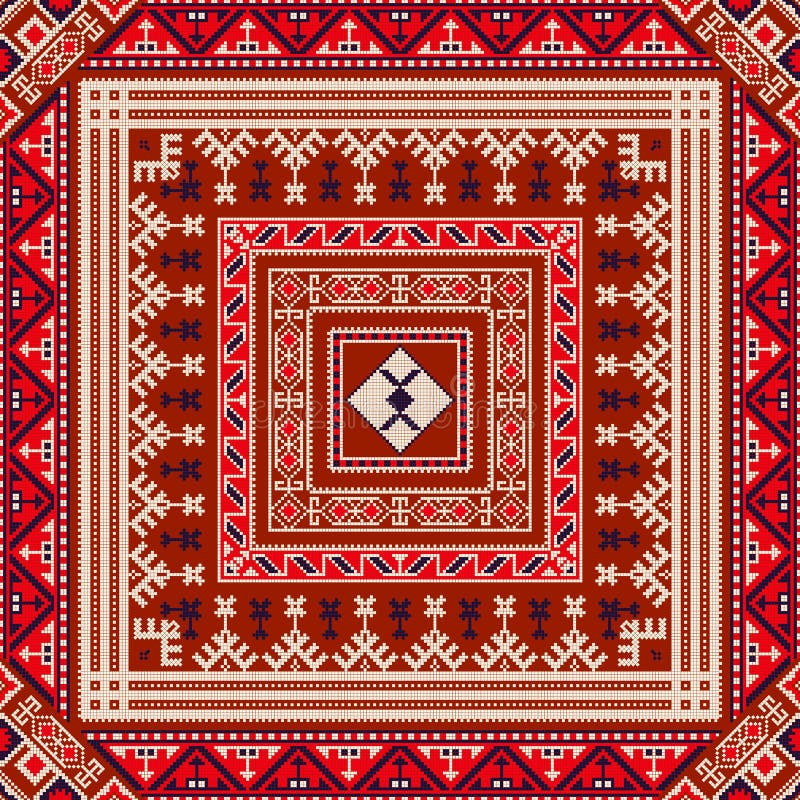 Georgian Embroidery Pattern 6 Stock Vector - Illustration of ornamental ...