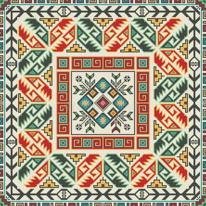 Georgian Embroidery Pattern 35 Stock Vector - Illustration of iranian ...