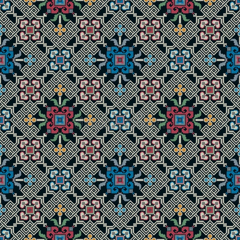 Georgian Embroidery Pattern 36 Stock Vector - Illustration of retro ...