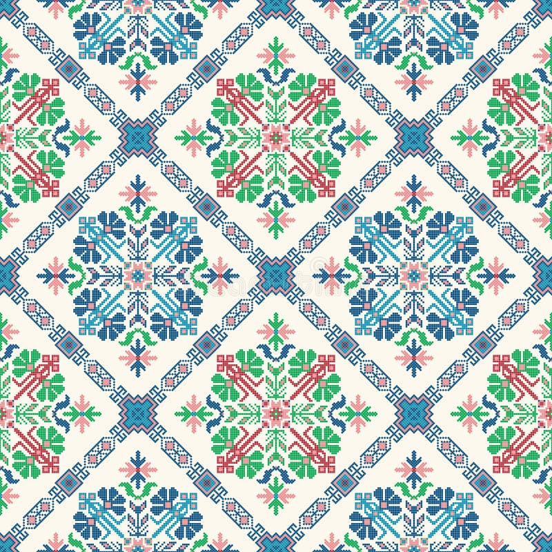 Georgian Embroidery Pattern 39 Stock Vector - Illustration of knitting ...