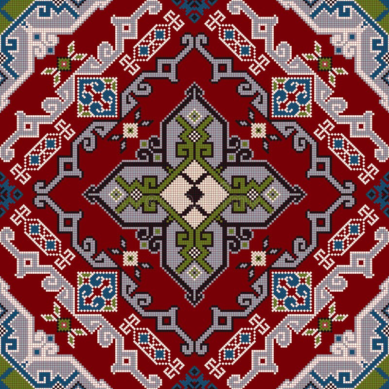 Georgian Embroidery Pattern 58 Stock Vector - Illustration of wool ...