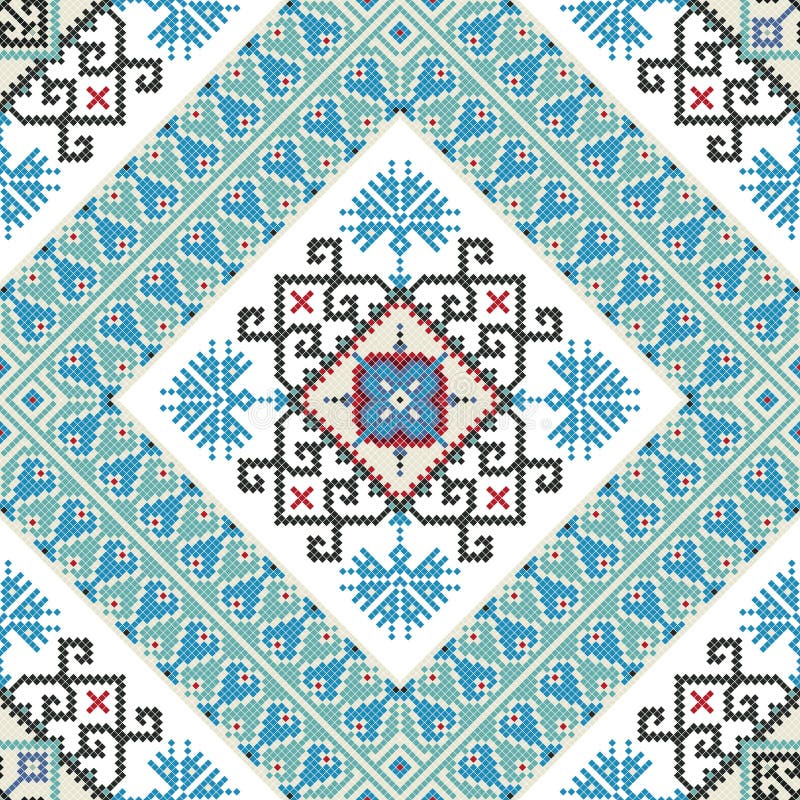 Georgian Embroidery Pattern 82 Stock Vector - Illustration of afghan ...