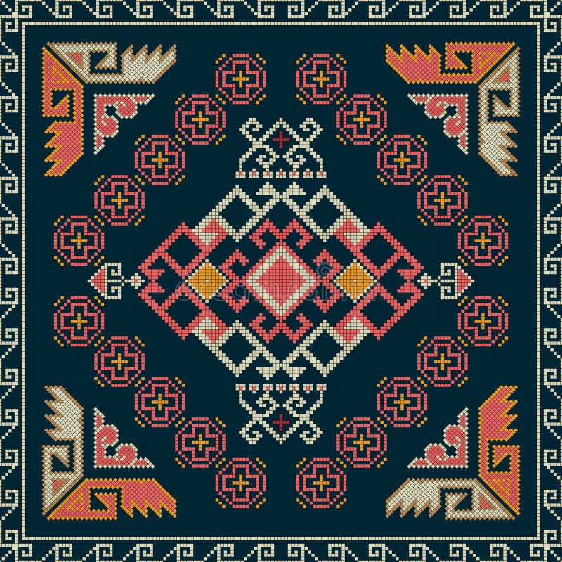 Georgian Embroidery Pattern 87 Stock Vector - Illustration of kilim ...