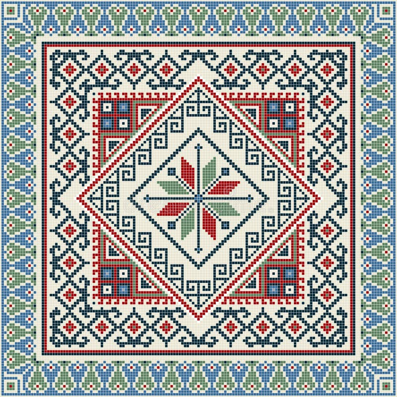 Georgian Embroidery Pattern 95 Stock Vector - Illustration of ...