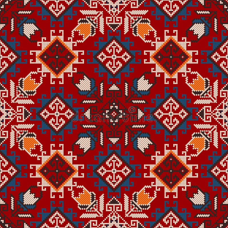 Georgian Embroidery Pattern 100 Stock Vector - Illustration of retro ...