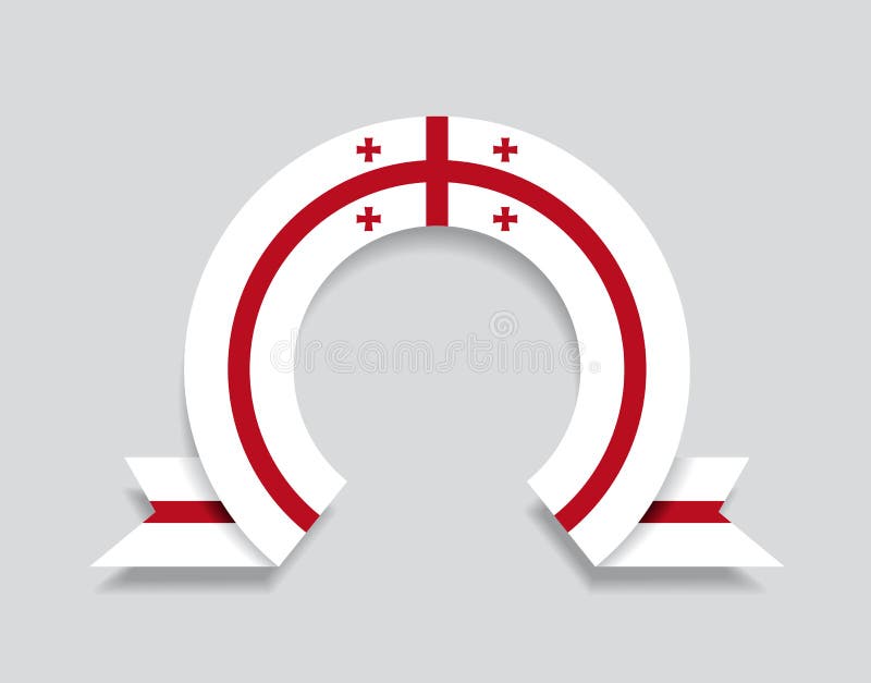 Georgian Flag Rounded Abstract Background. Vector Illustration. Stock ...