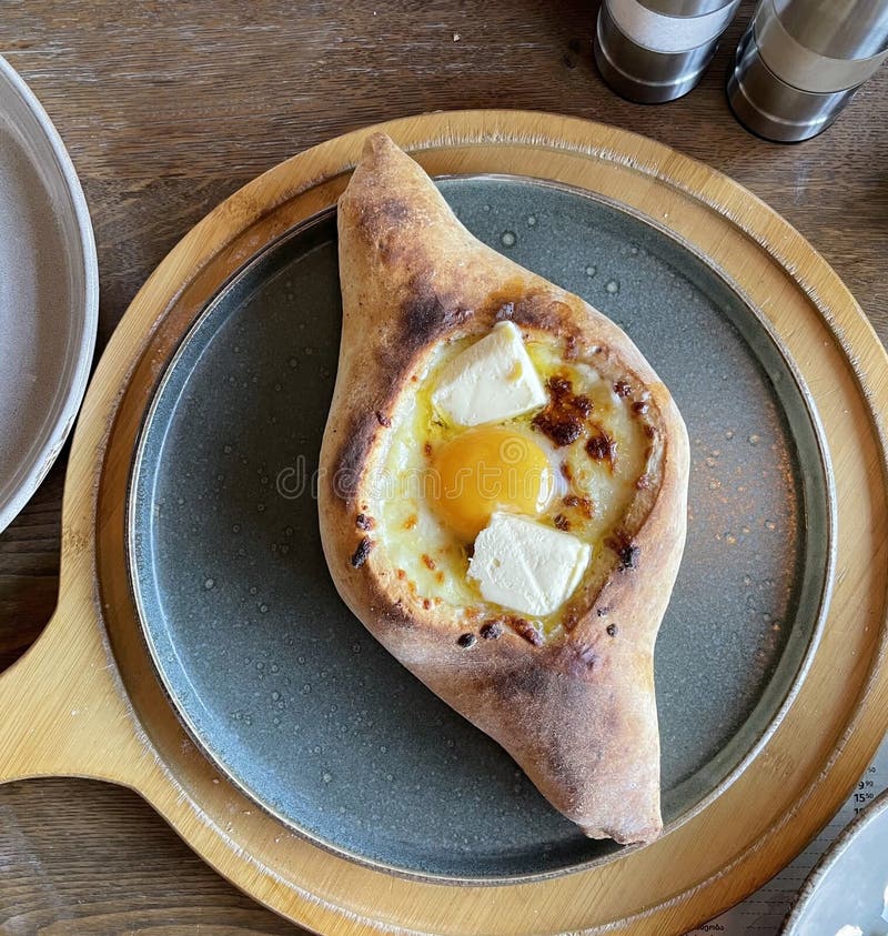 Georgian Khachapuri Adjaruli Stock Photo - Image of adjaria, tbilisi ...