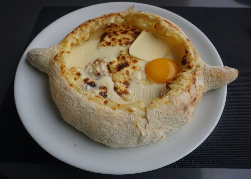 Georgian Khachapuri Ajaruli Dish Stock Image - Image of closeup, baked ...