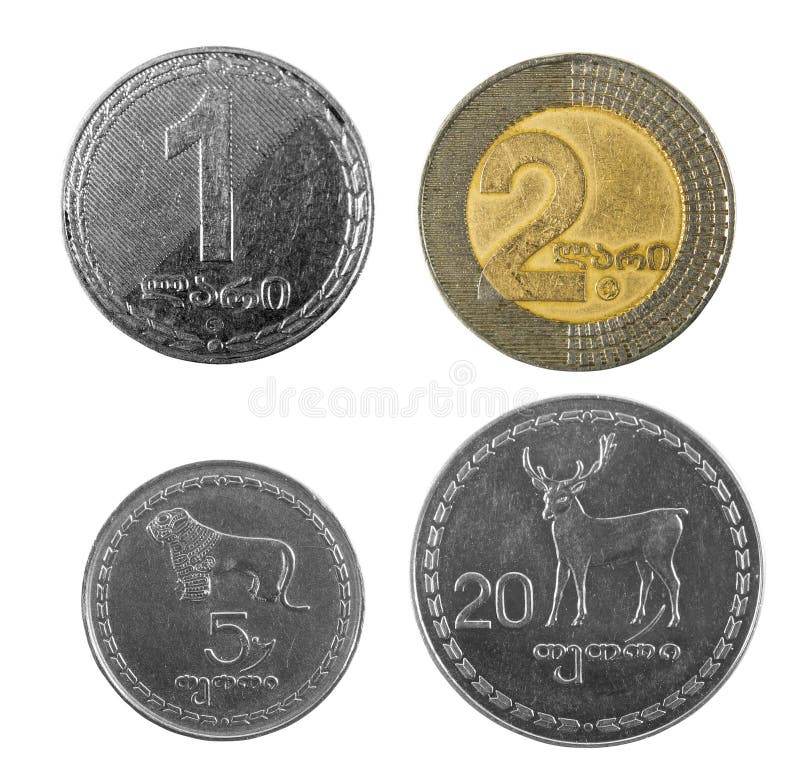 Georgian money lari coins stock image. Image of georgia - 69212115