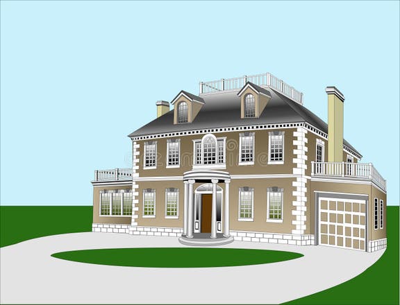 Georgian Style Architecture Stock Illustrations – 856 Georgian Style ...